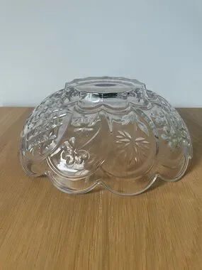 Accents | Vintage Crystal Clear Studios Japan Glass Scalloped Bowl With ...